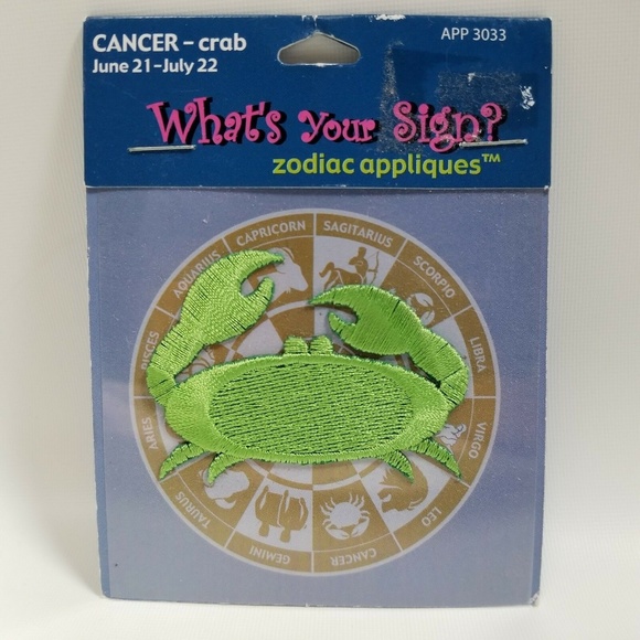 What's Your Sign | Accessories | 204 Zodiac Patch Cancer Crab July 2 To ...